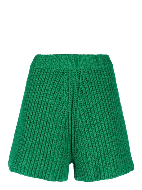 Alanui High-waisted Knitted Shorts - Green