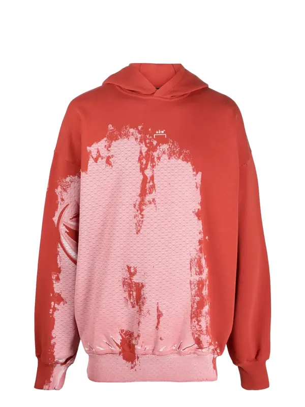 A-COLD-WALL* Brushstroke Abstract-print Hoodie - Red
