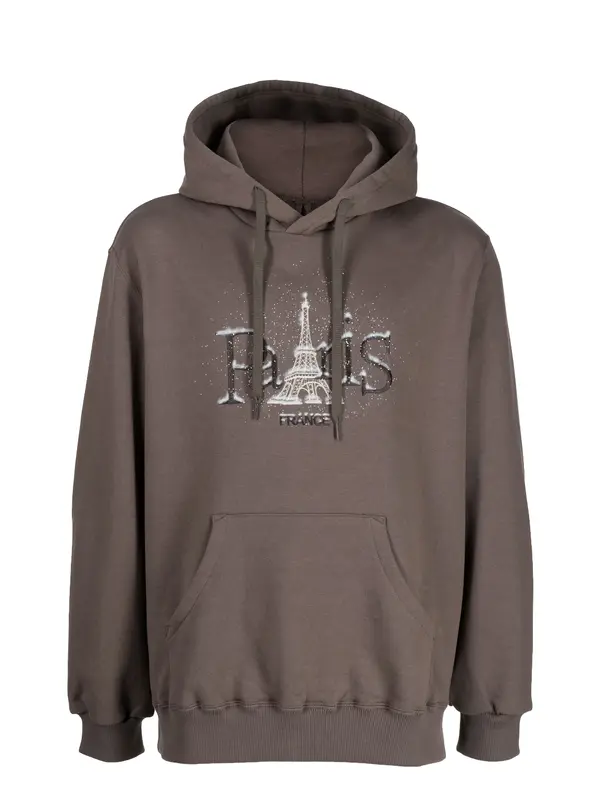 DOUBLET Graphic-print Cotton Hoodie - Brown