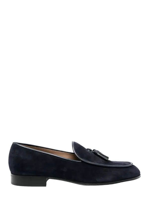 GIANVITO ROSSI Tassel-detail Suede Loafers - Blue