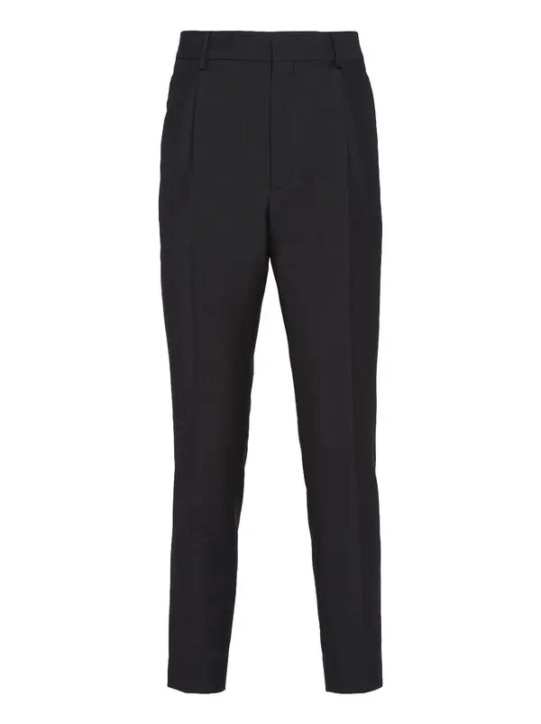 Prada Mohair-wool Tailored Trousers - Black