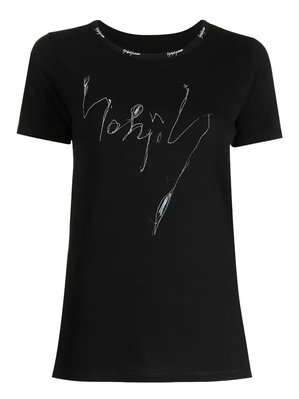 Yohji Yamamoto Illustration-print T-shirt - Black