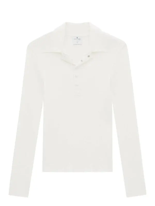 COURREGES Ribbed-knit Polo Shirt - White