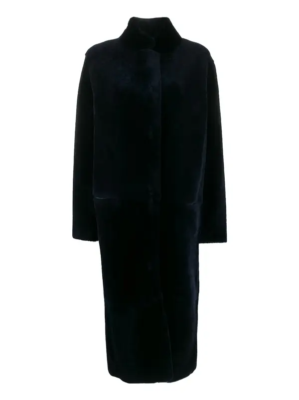 LISKA Reversible Lambs Wool Coat - Blue