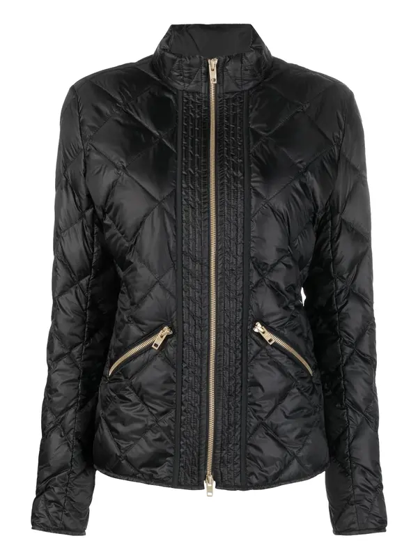 FAY Diamond-quilt Zip-fastening Jacket - Black