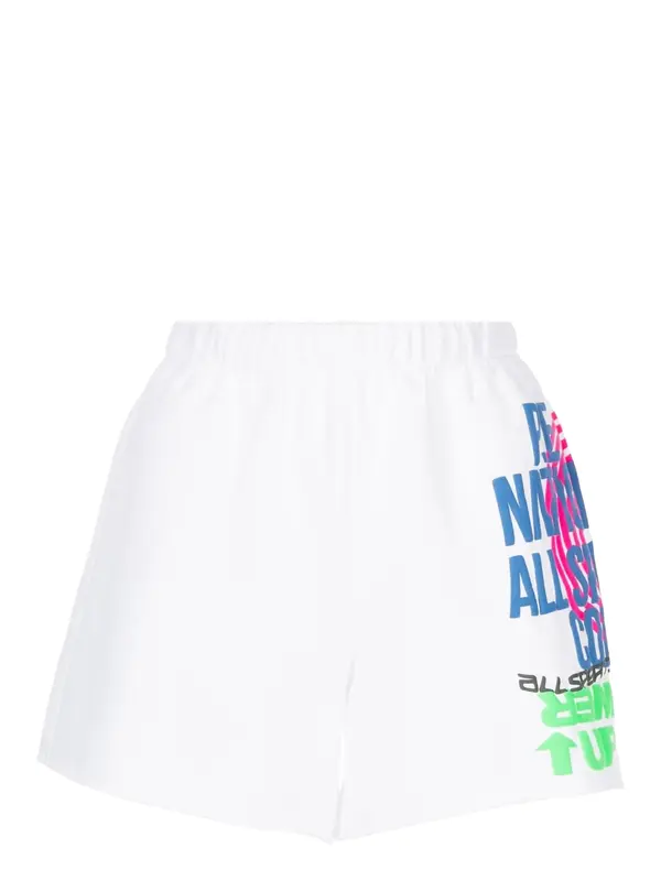 P.E Nation Slogan-print Shorts - White