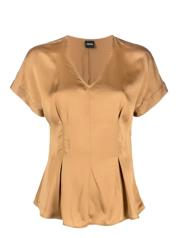Aspesi Satin-finish Blouse - Brown
