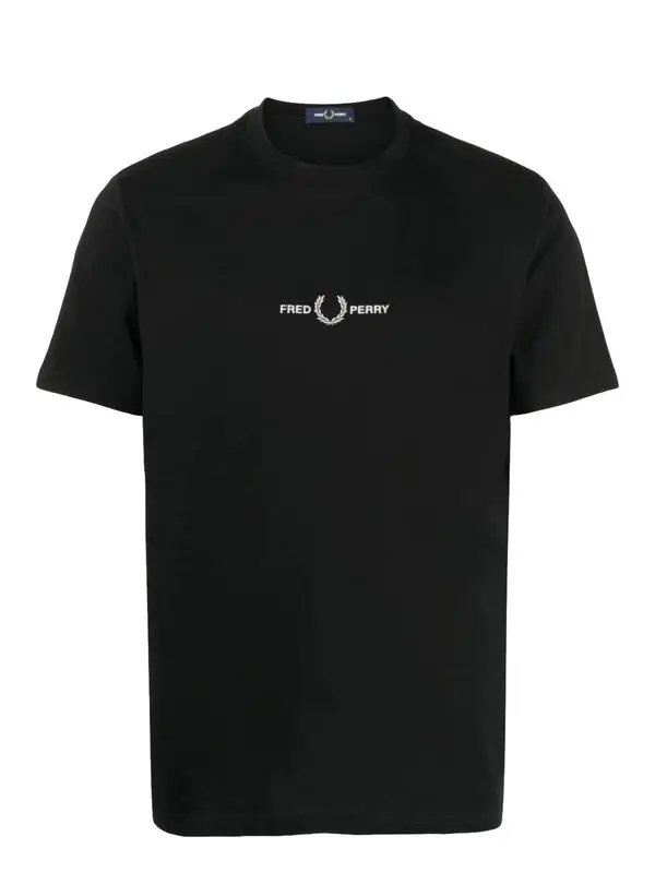 Fred Perry Logo-embroidery Cotton T-shirt - Black