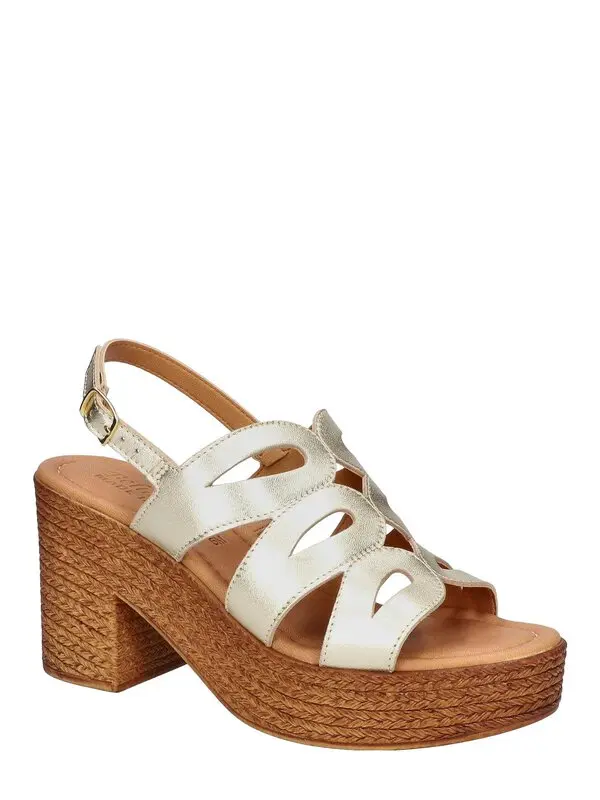 BELLA VITA Platform Sandal - Champagne Leather