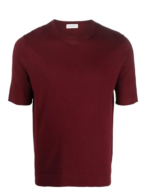 BALLANTYNE Round Neck Cotton T-shirt - Red