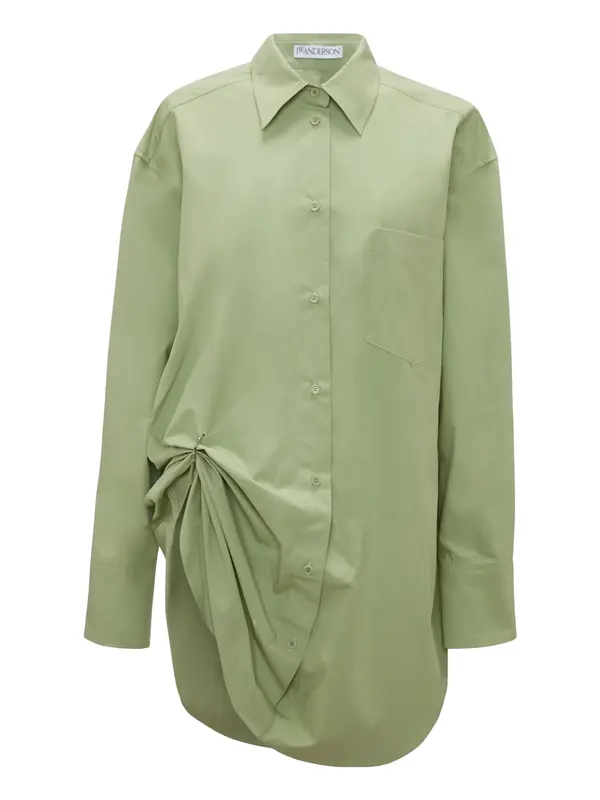 JW Anderson Eyelet-detail Oversized Shirt - Green