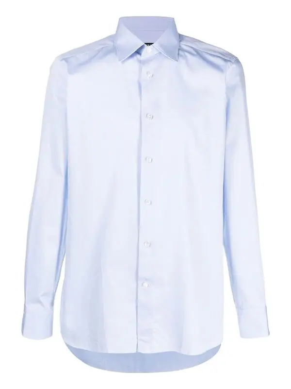 Zegna Button-up Cotton Shirt - Blue