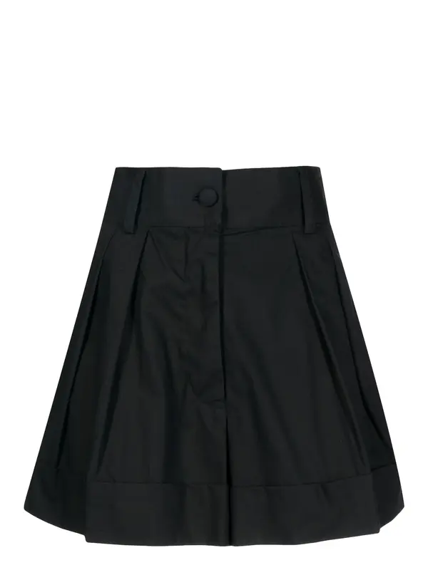 BAMBAH Pleated High-waist Shorts - Black