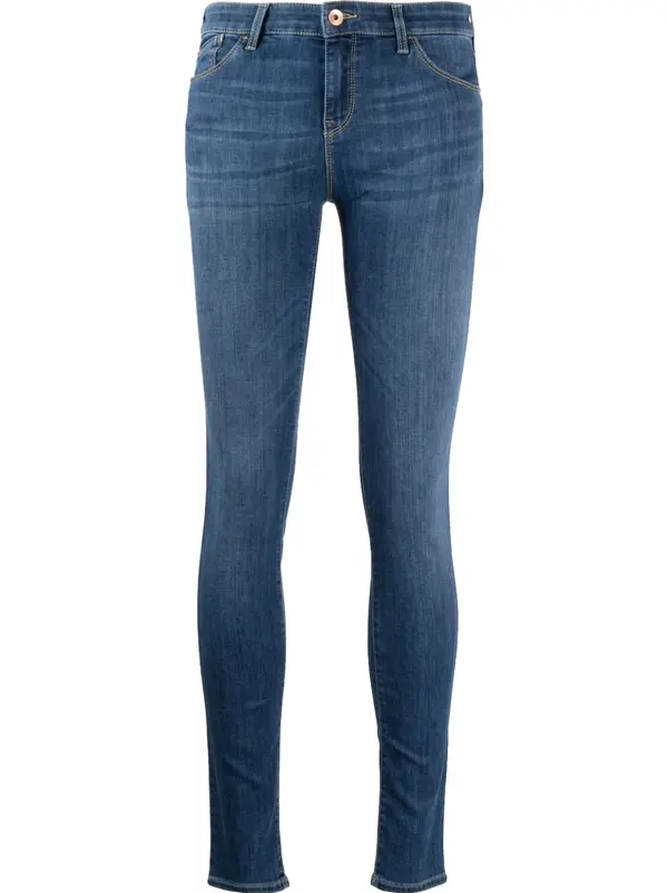 Emporio Armani Embroidered Logo Jeans - Blue