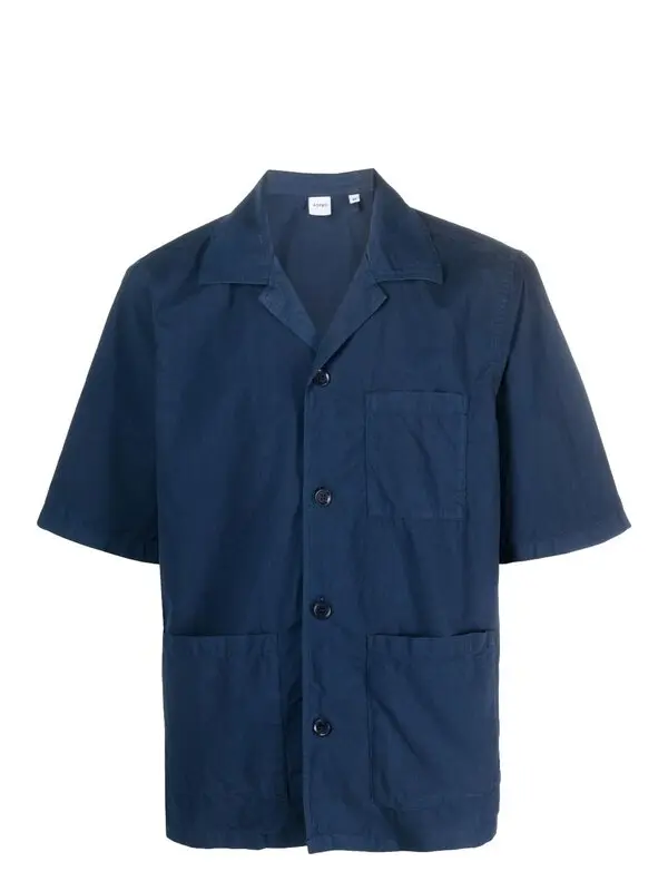 Aspesi Short-sleeve Cotton Shirt - Blue
