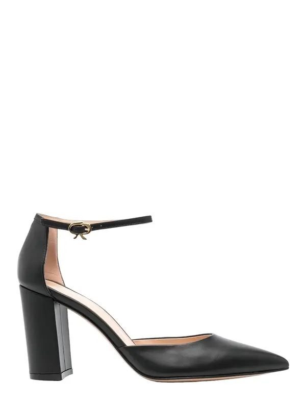 GIANVITO ROSSI Piper Anklet 100mm Leather Pumps - Black