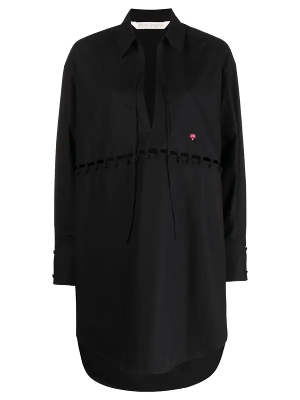 Palm Angels Cut-out Shirt Dress - Black