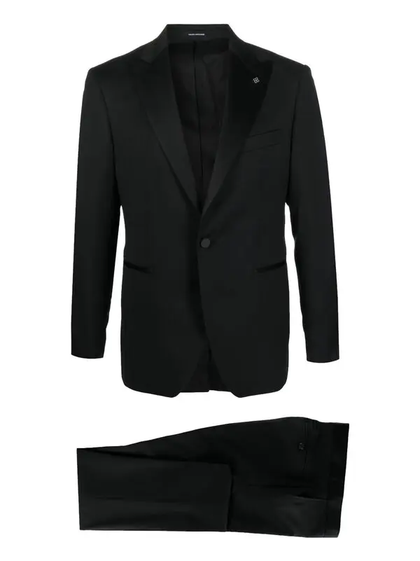 Tagliatore Single-breasted Wool Dinner Suit - Black