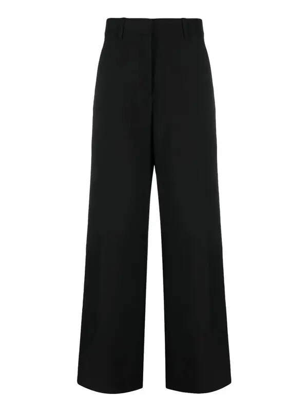 Off-White High-waisted Wide-leg Trousers - Black
