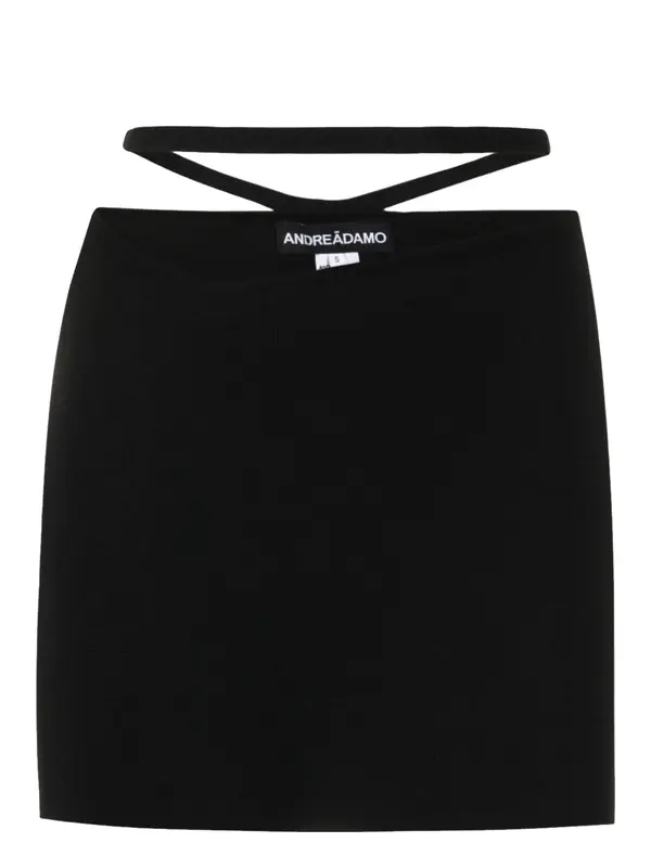 ANDREĀDAMO Cut-out Belted Mini Skirt - Black
