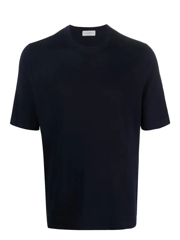 BALLANTYNE Round Neck Cotton T-shirt - Blue