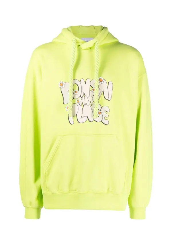 BONSAI Slogan-print Hoodie - Green
