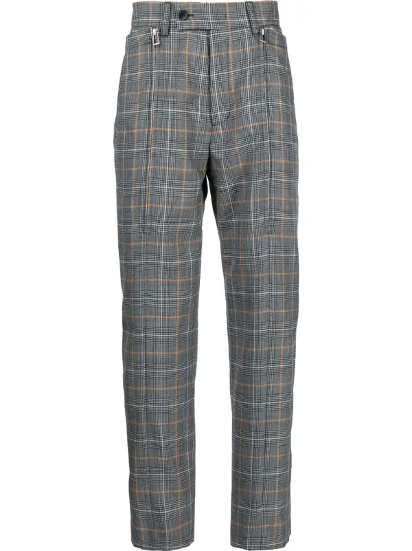 SONGZIO Check-print Wool Trousers - Black