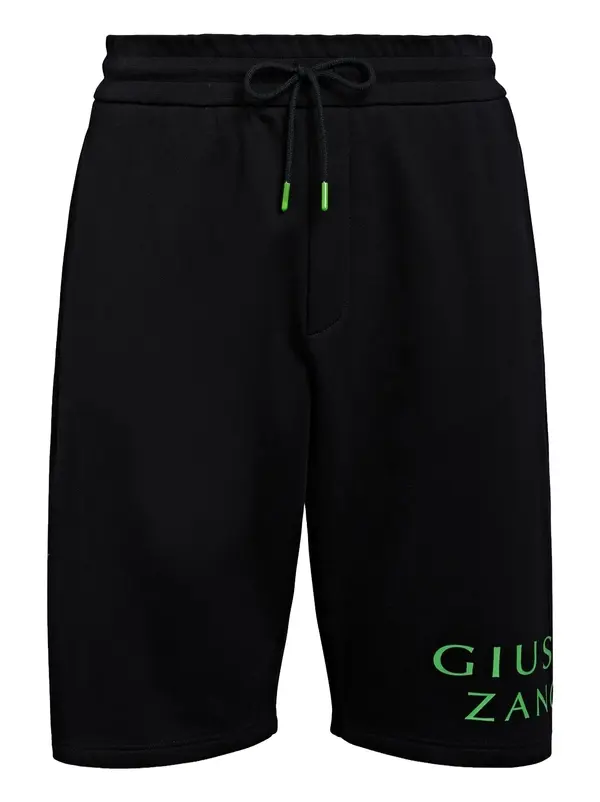GIUSEPPE ZANOTTI Cotton Jersey Track Shorts - Black