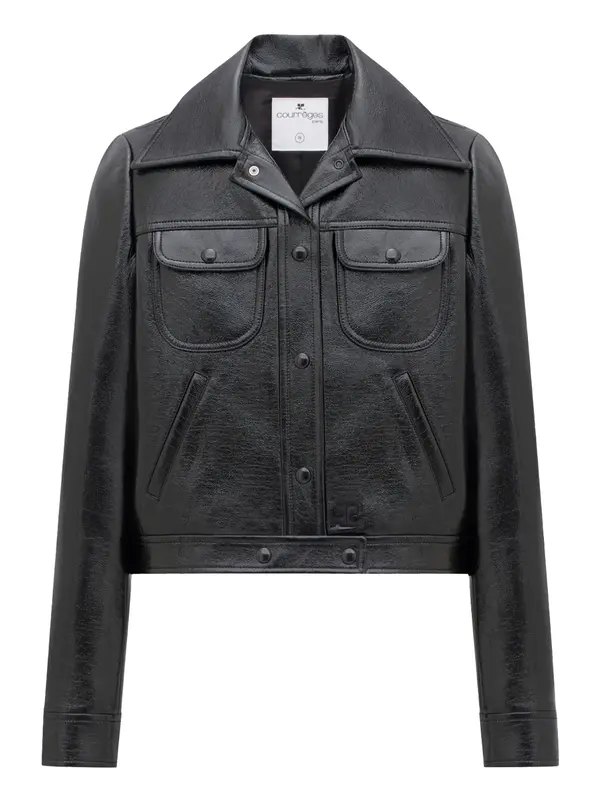 COURREGES Cropped Jacket - Black