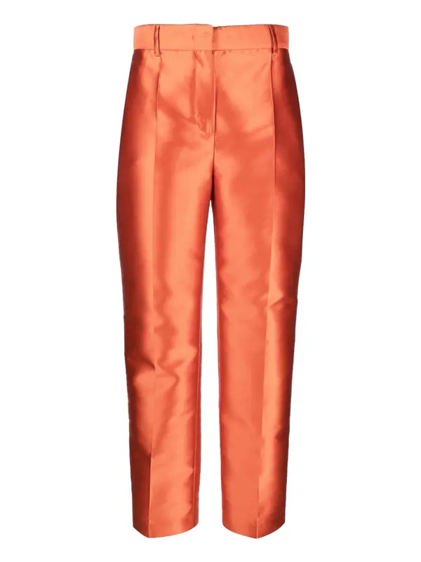 Alberta Ferretti Satin Straight-leg Trousers - Orange