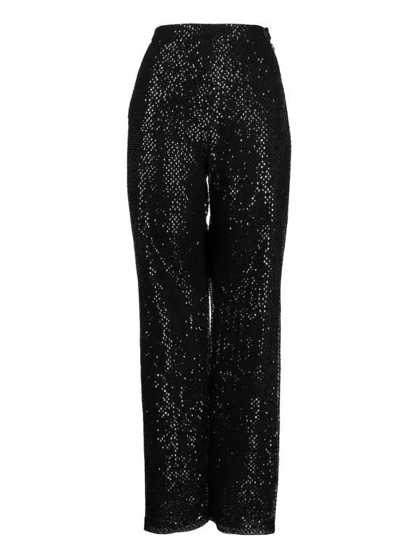 SAIID KOBEISY Sequined Straight-leg Trousers - Black