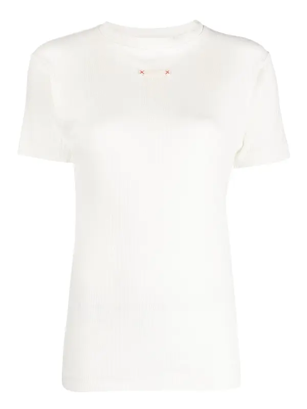 MAISON MARGIELA Logo-patch Cotton T-shirt - White