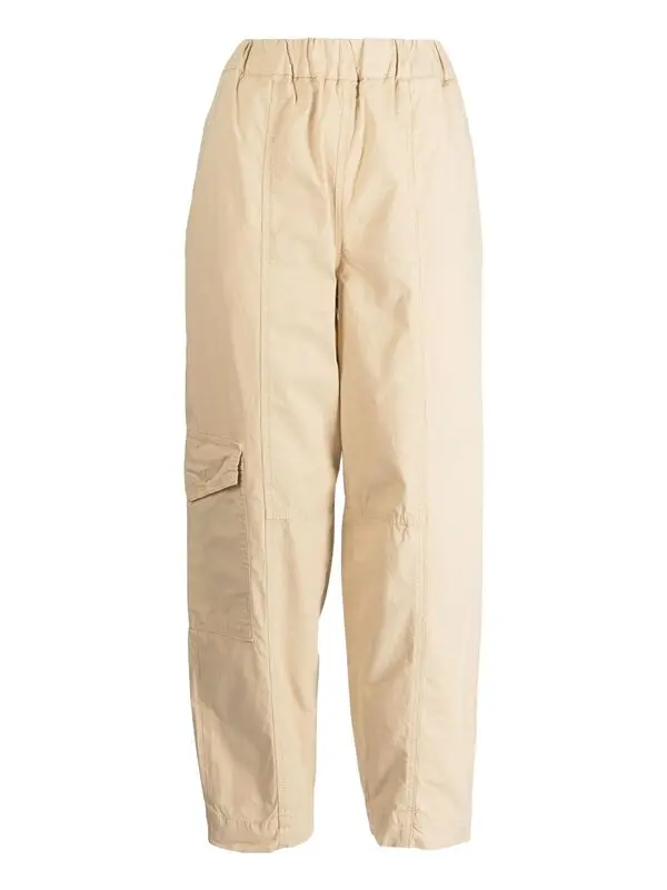GANNI Straight-leg Organic Cotton Trousers - Neutrals