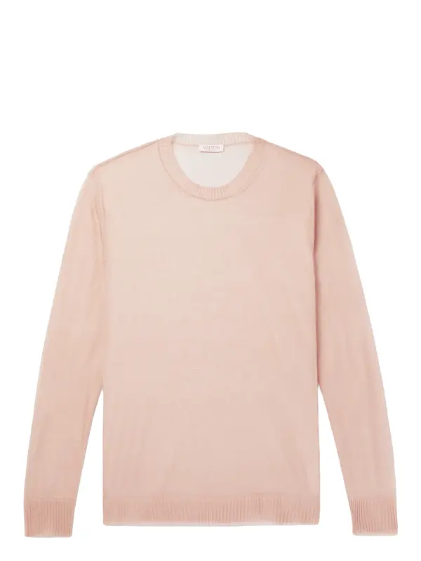 Valentino Garavani Slim-fit Silk Sweater - Neutrals