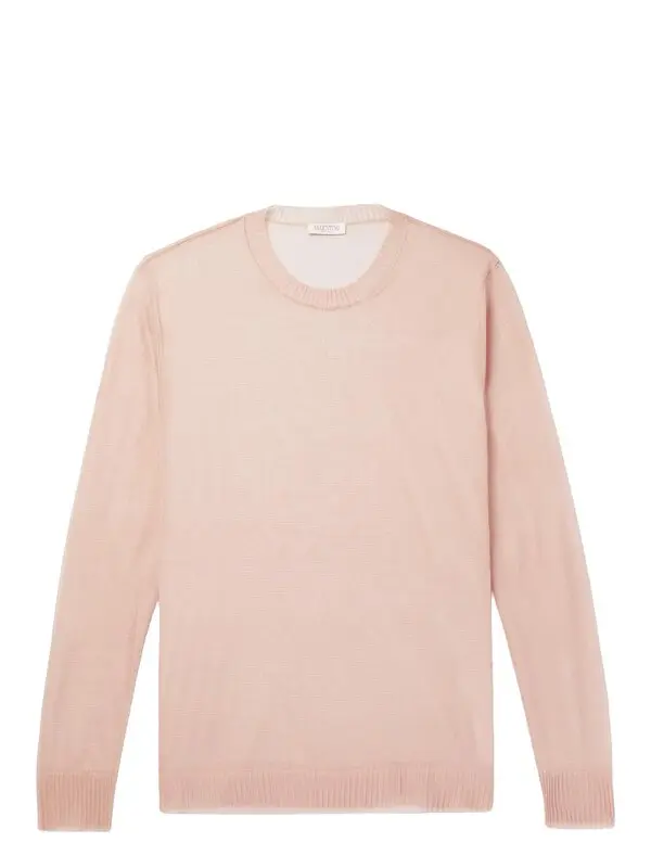 Valentino Garavani Slim-fit Silk Sweater - Neutrals