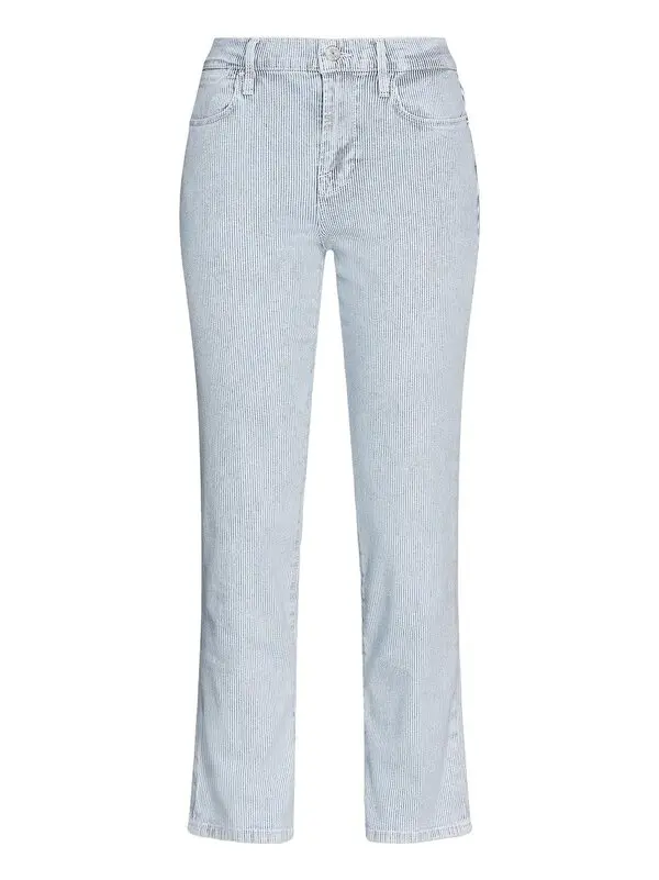 FRAME Le High Striped Straight-leg Jeans - Light Denim