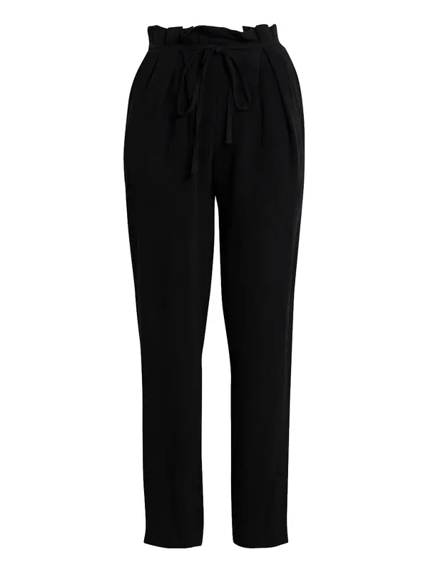 IRO PARIS Bennyo Plissé Crepe Tapered Pants - Black