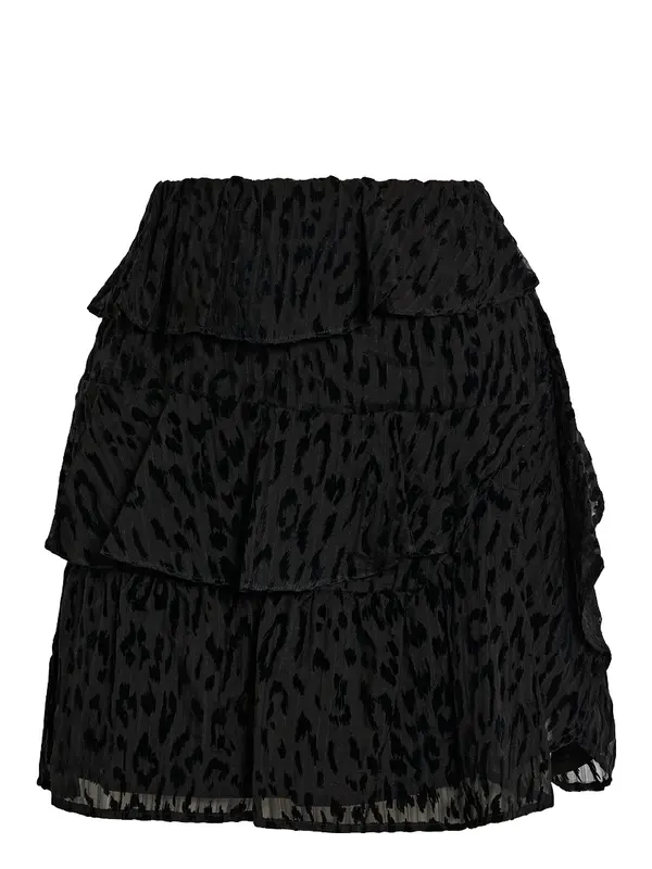 IRO PARIS Looks Tiered Fil Coupé Silk-chiffon Mini Skirt - Black