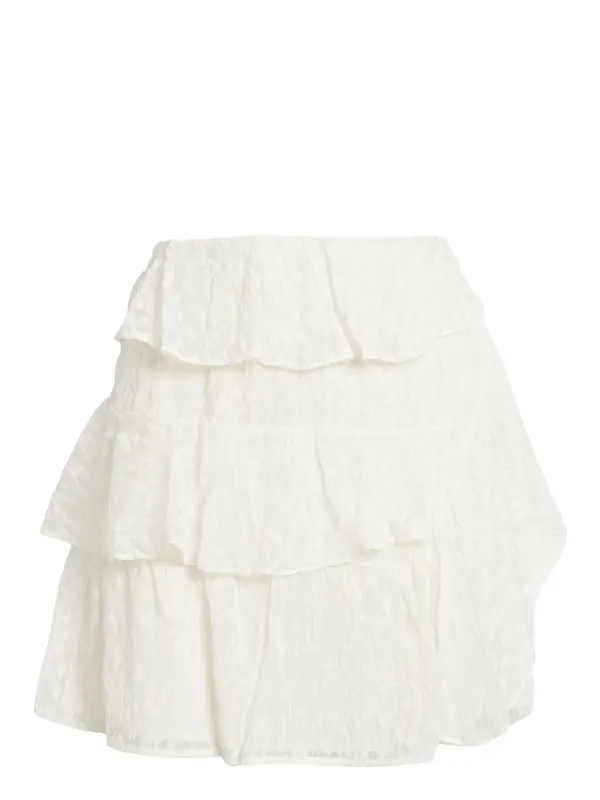 IRO PARIS Tiered Devoré Silk-chiffon Mini Skirt - Ivory