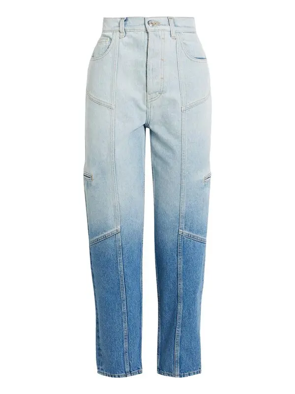 IRO PARIS Sarrig Dégradé High-rise Tapered Jeans - Light Denim