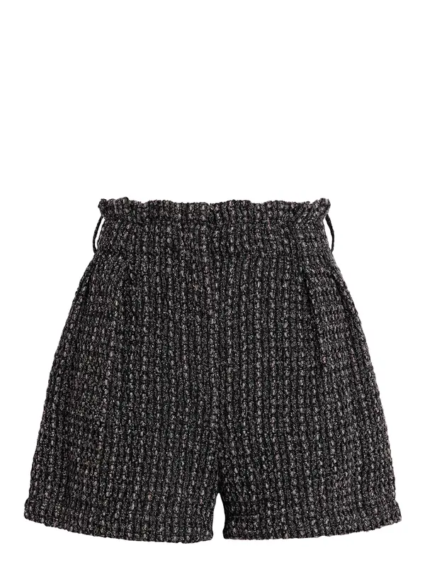 IRO PARIS Kale Metallic Bouclé-knit Shorts - Dark Gray