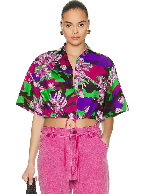 Moncler Floral Cropped Shirt - Pink