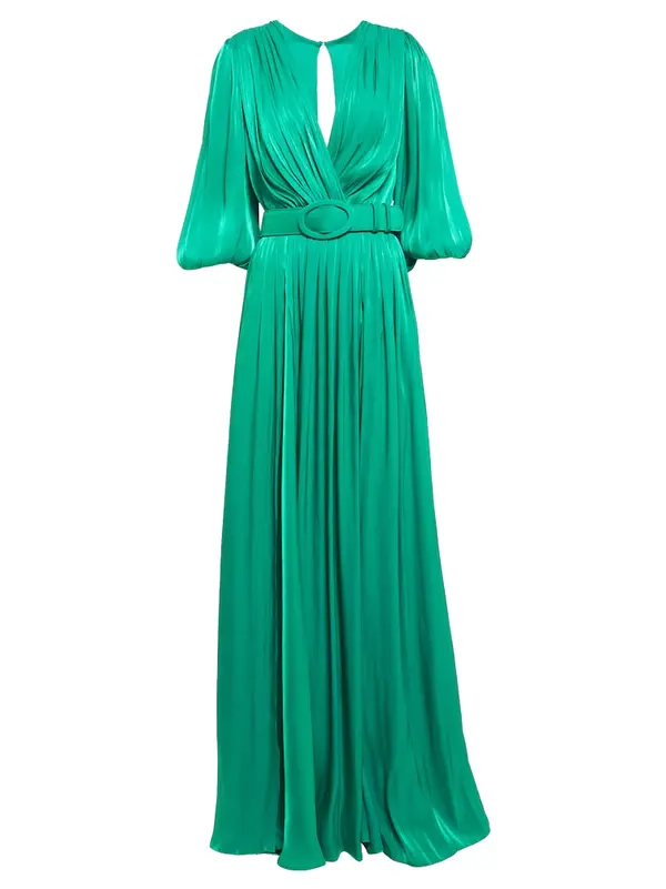 Costarellos Brennie Georgette Gown - Green