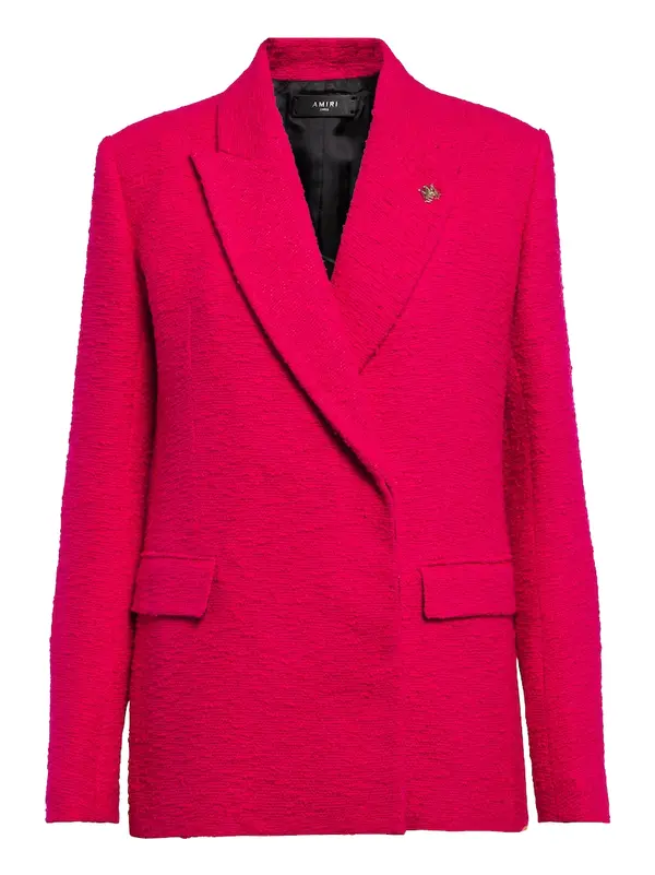 Amiri Double-breasted Bouclé Blazer - Pink