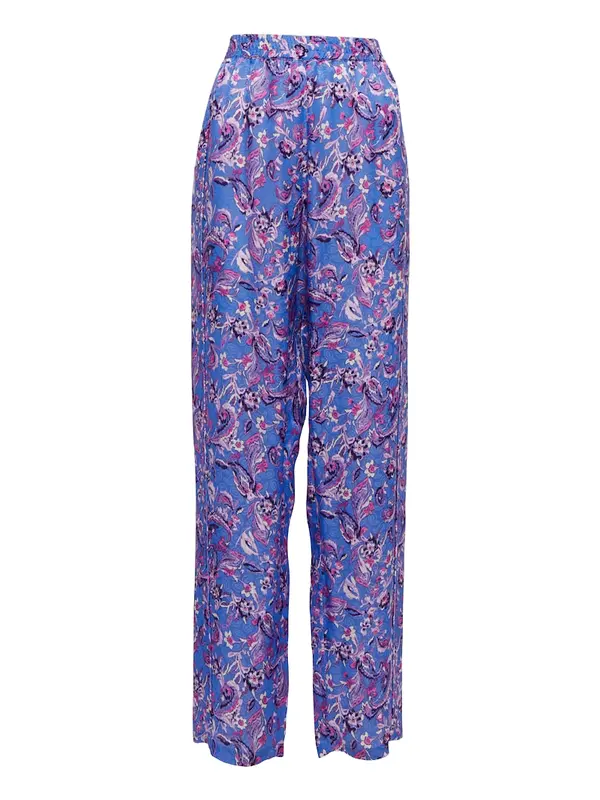 Isabel Marant Piera Printed Silk-blend Pants - Multicoloured