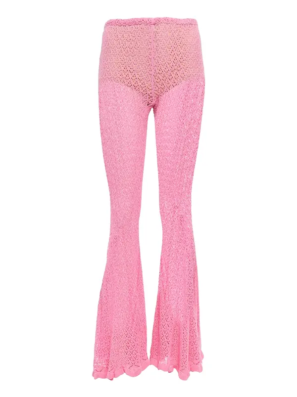 Blumarine Crochet Flared Trousers - Pink