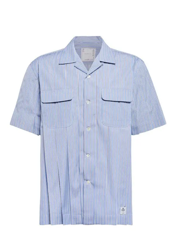 Sacai Striped Cotton Shirt - Blue