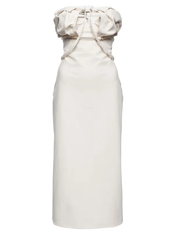 Jacquemus La Robe Bikini Cotton-blend Midi Dress - White