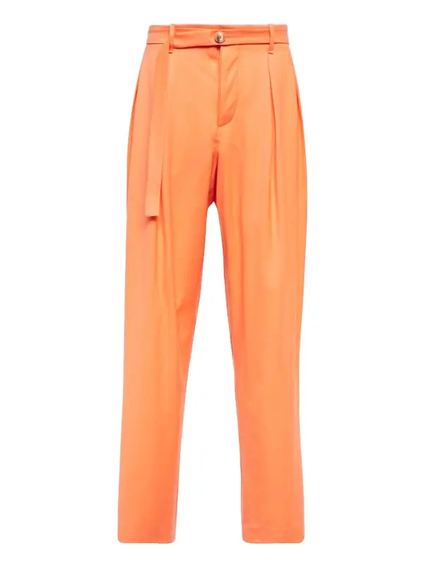 King & Tuckfield Grant High-rise Wide-leg Wool Pants - Orange