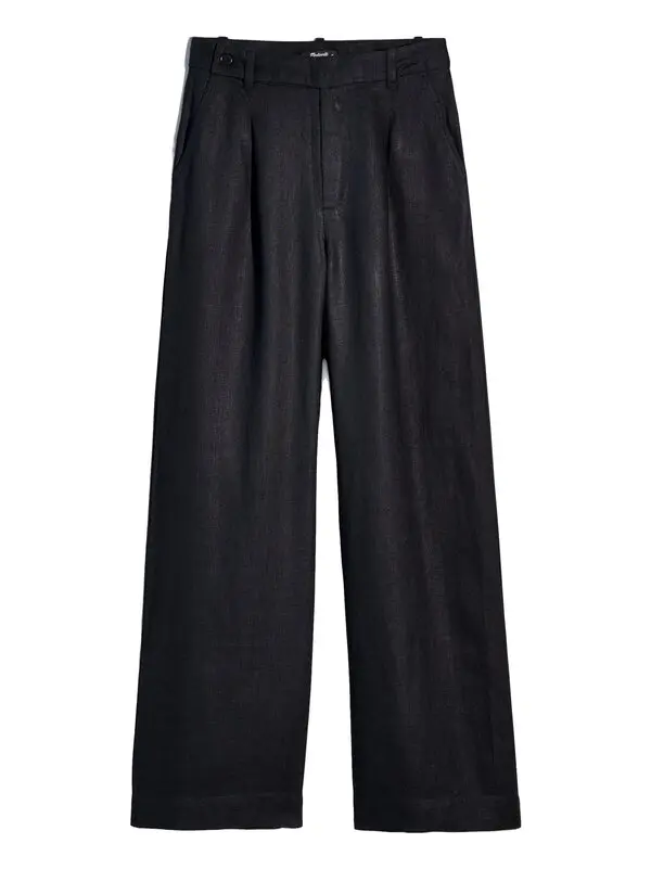 Madewell The Petite Harlow Wide-leg Linen Pant - True Black